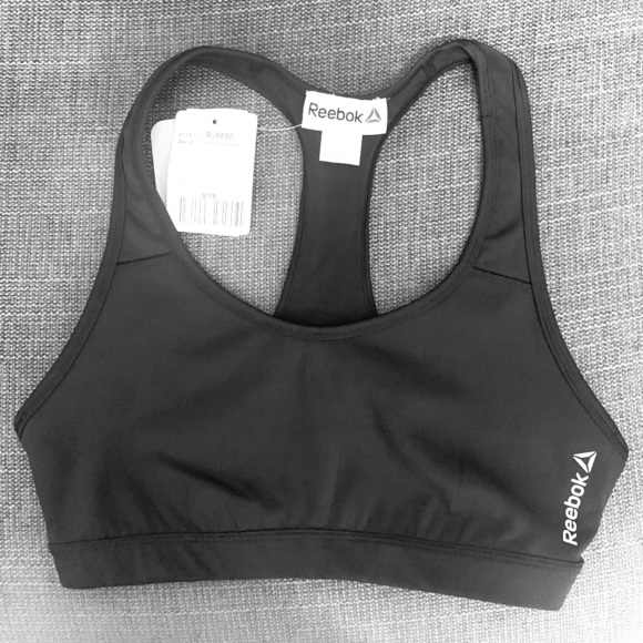 Reebok | Intimates & Sleepwear | Nwt Reebok Hero Racer Black Sports Bra ...